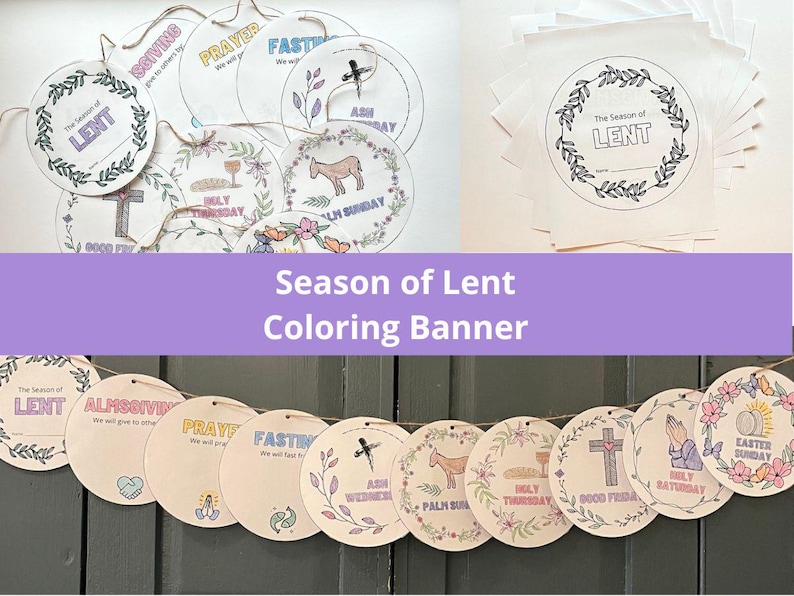 Lent Kids Chain, Collaborative Coloring Jesus, Lent Activities for Kids ...