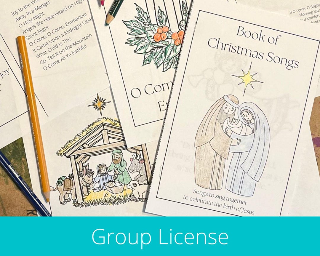 Christmas Songs Coloring Carol Book, Nativity Craft for Kids, Children ...