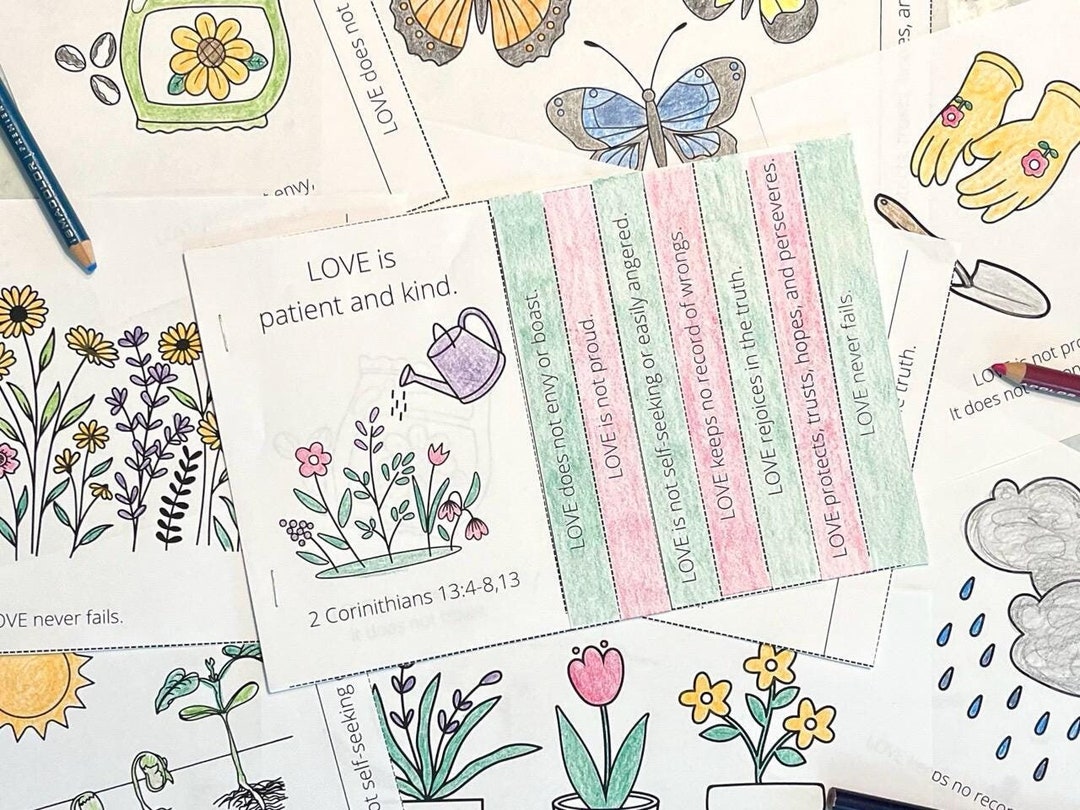 1 Corinthians 13 Coloring, Love is Patient Craft, Bible Flip Books ...