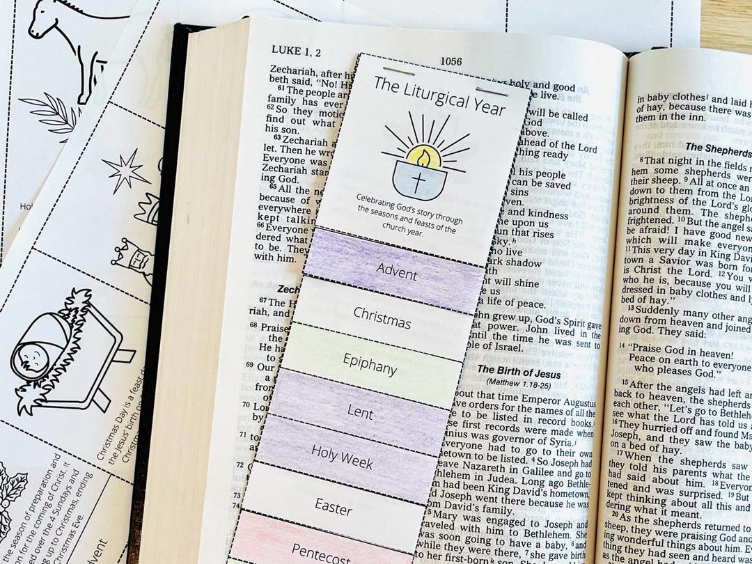 Liturgical Year, Liturgical Craft, Sunday School Bookmark Activity ...