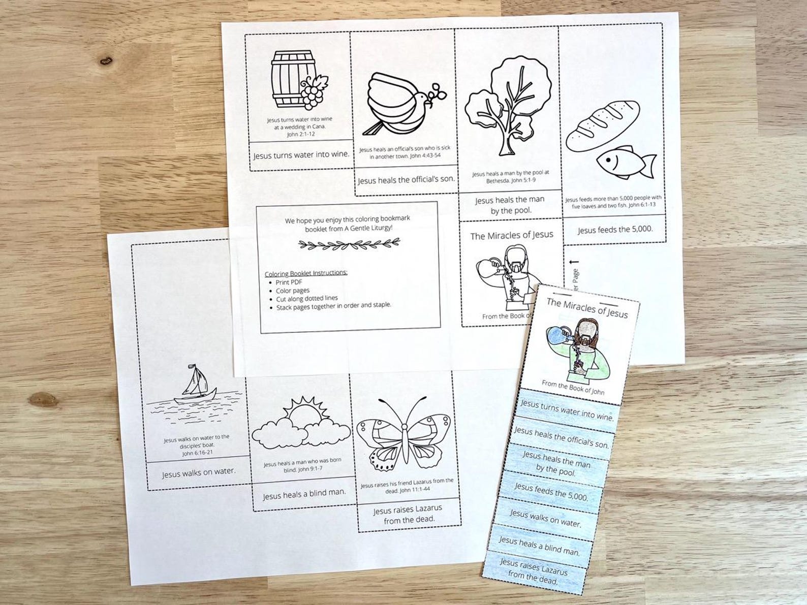 Jesus Miracles of Jesus for Kids, Christian Bookmarks Printable, Kids ...
