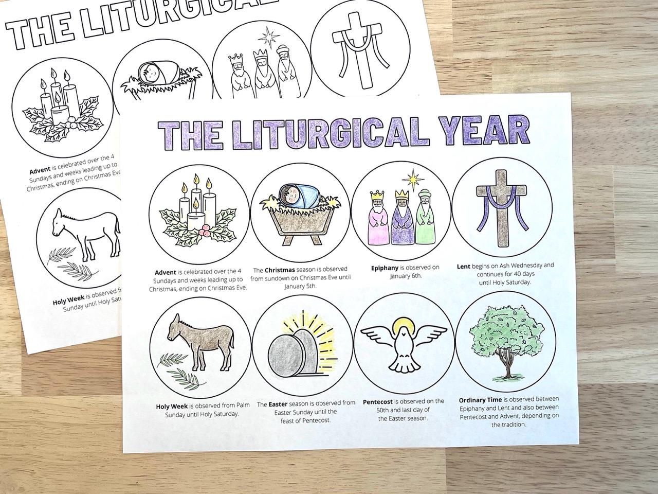 Liturgical Calendar 2026, for Kids, Pentecost Craft, Holy Week, Lent ...