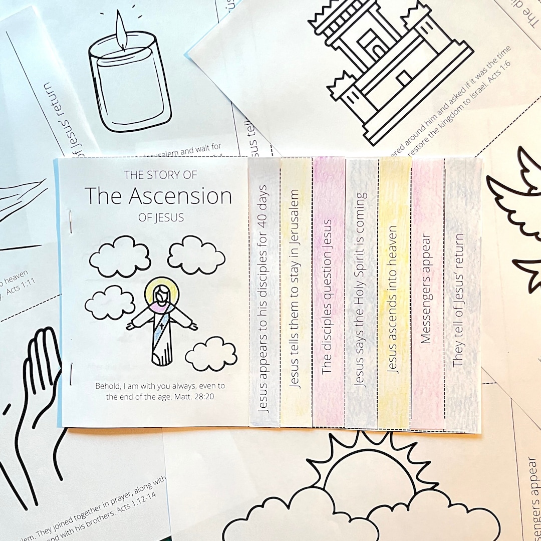 The Ascension 8 Page Mini Coloring Book - Activity - Bible Verses ...