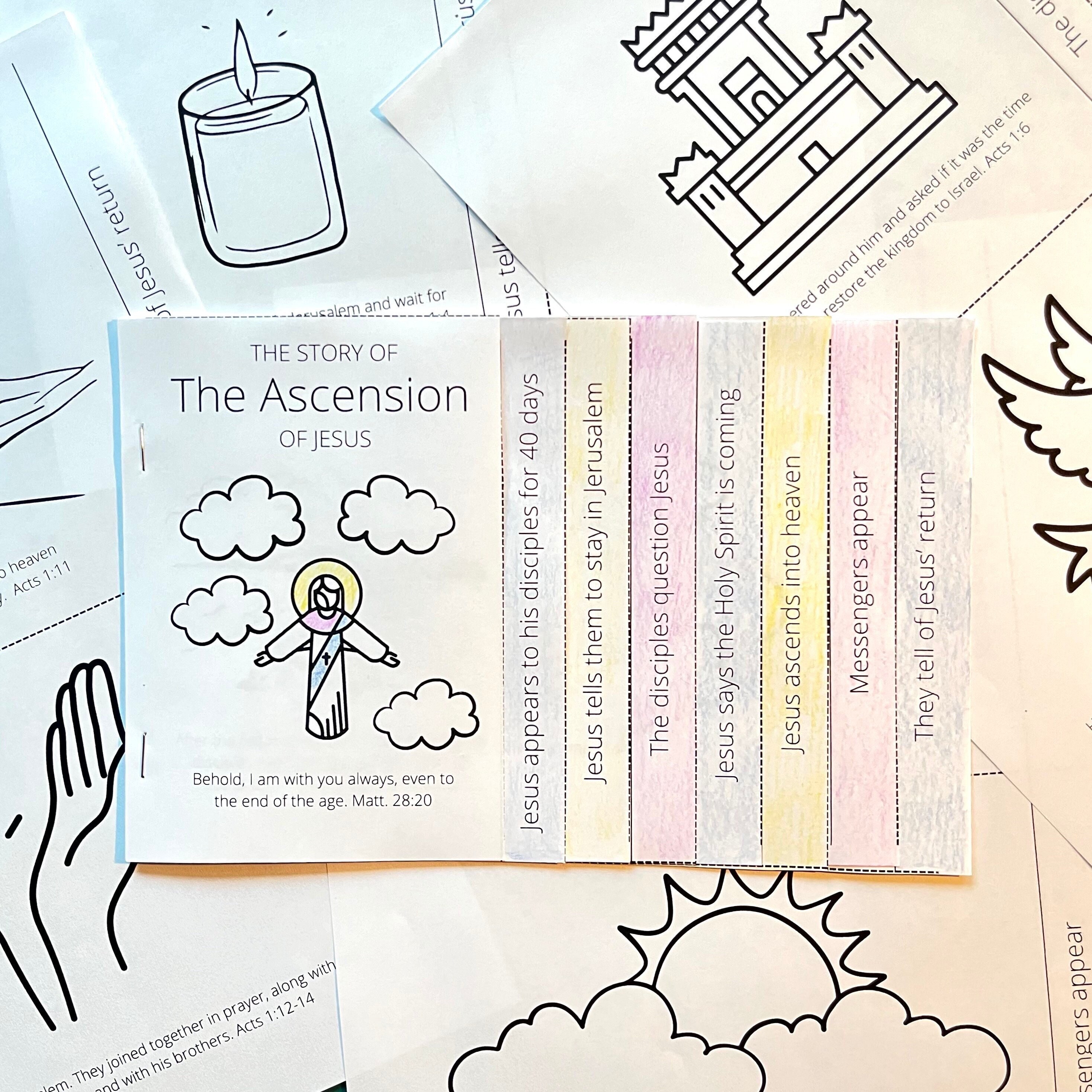 The Ascension 8 Page Mini Coloring Book - Activity - Bible Verses ...