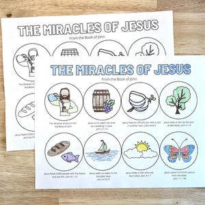 Jesus Miracles of Jesus for Kids, Bible Activity Pages, Kids Bible ...