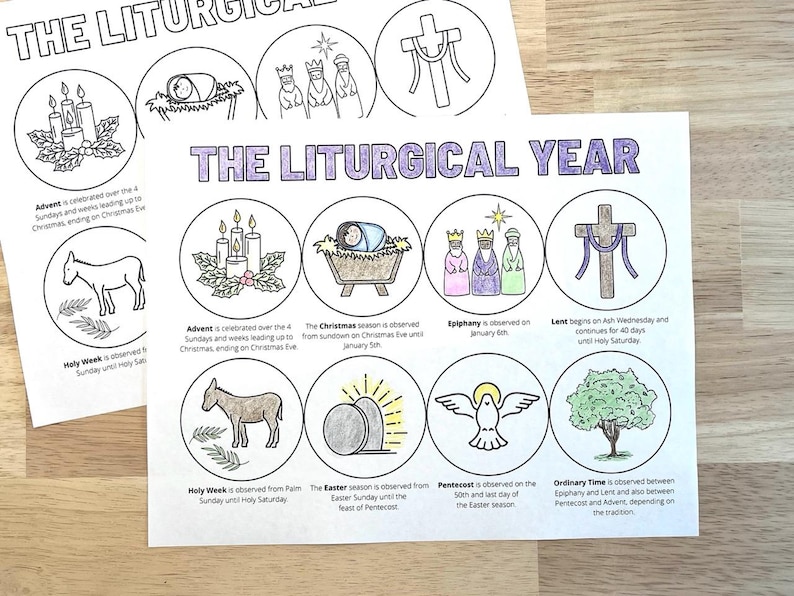 Liturgical Calendar, Liturgical Year Kids, Bible Activity Pages, Kids ...