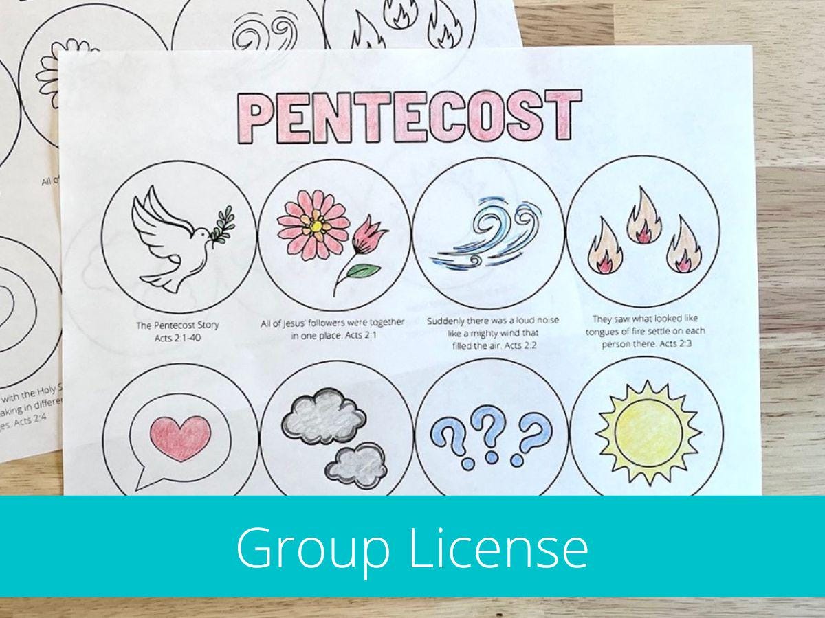 Pentecost Craft, Bible Story Coloring Page, Bible Activity Sheets for ...