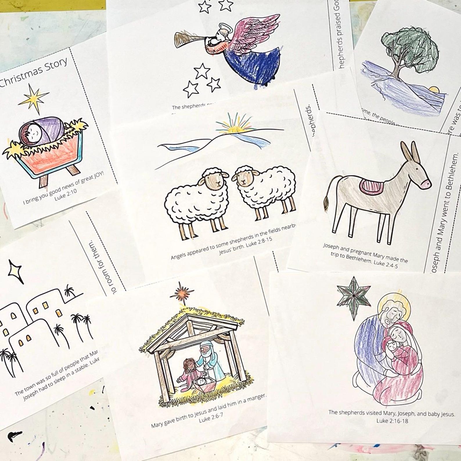 Christmas Story Coloring Book - Birth of Jesus - Bible Activity, Sunday ...