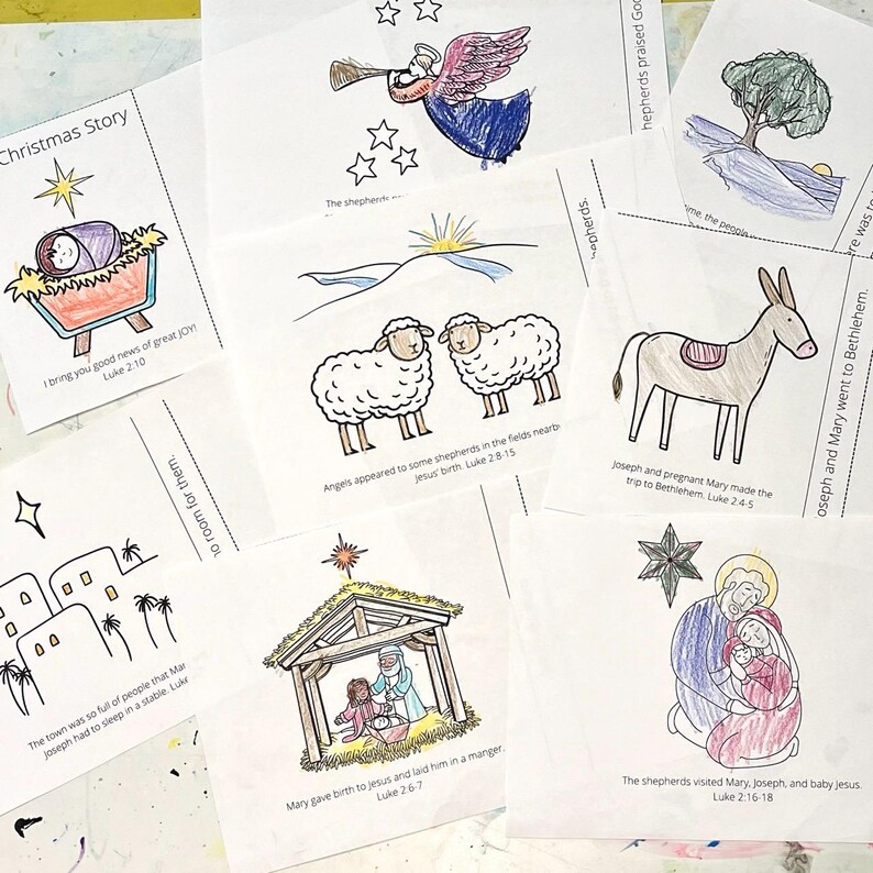 Christmas Story Coloring Book - Birth of Jesus - Bible Activity, Sunday ...