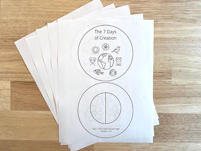 7 Days of Creation Printable, Gods Creation Craft for Kids, Bible ...