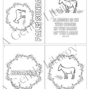 Holy Week Bundle - 17 Coloring Pages + DIY Garland - Easter - Bible ...