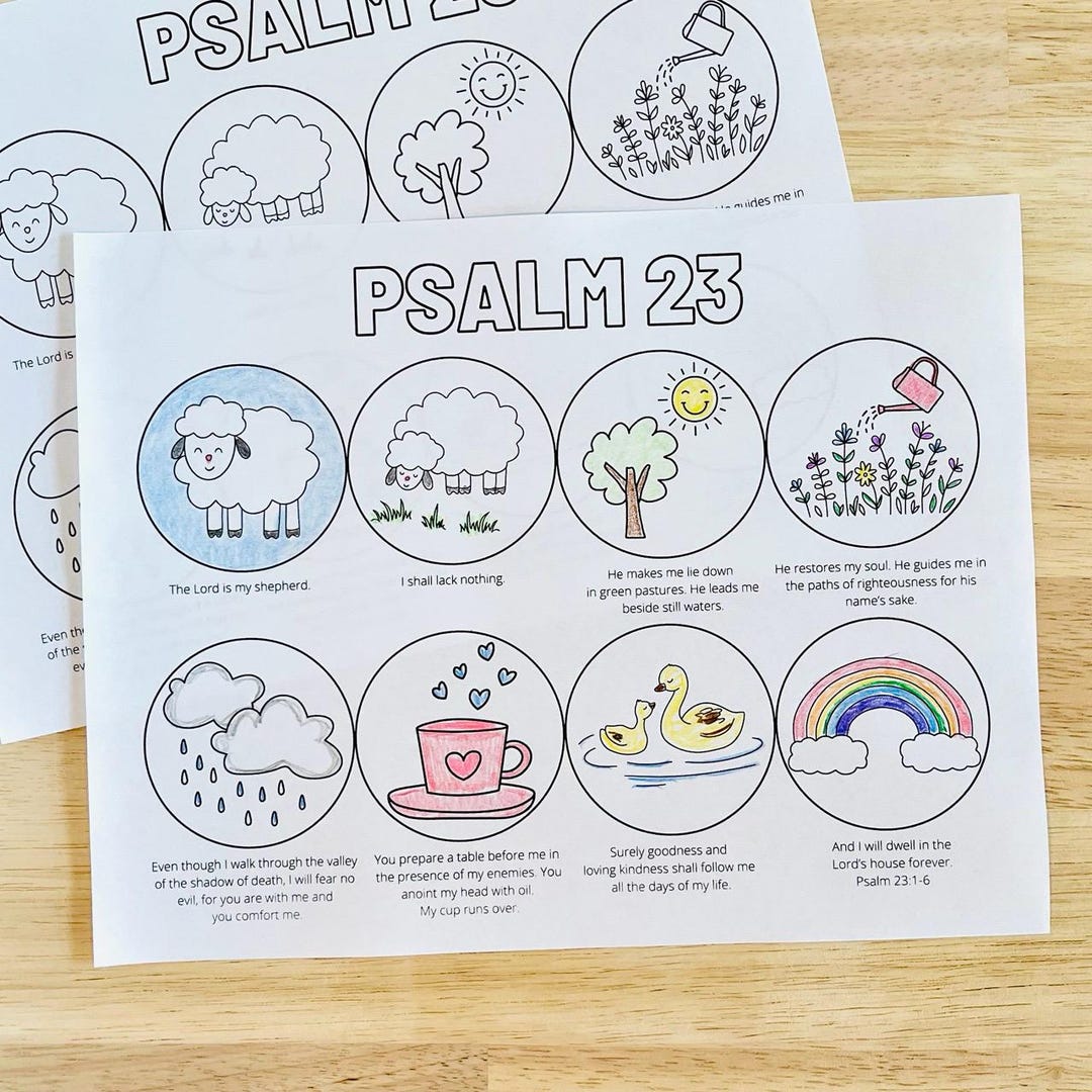 Psalm 23 for Kids Activity, Psalm 23 Kids Bible Study, Vacation Bible ...