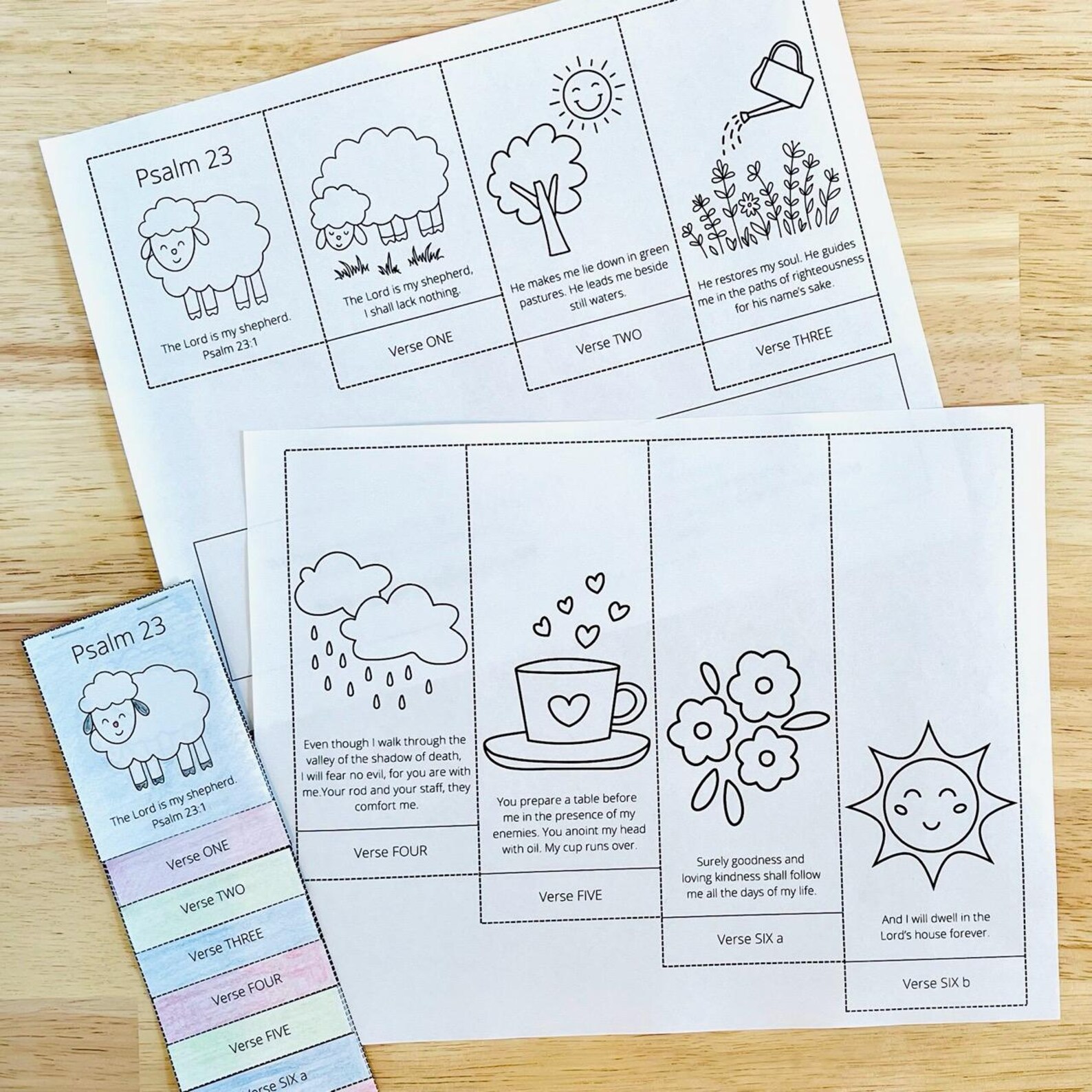 Psalm 23 Craft, Psalm 23 Book Mark, Sunday School Bookmark Activity ...