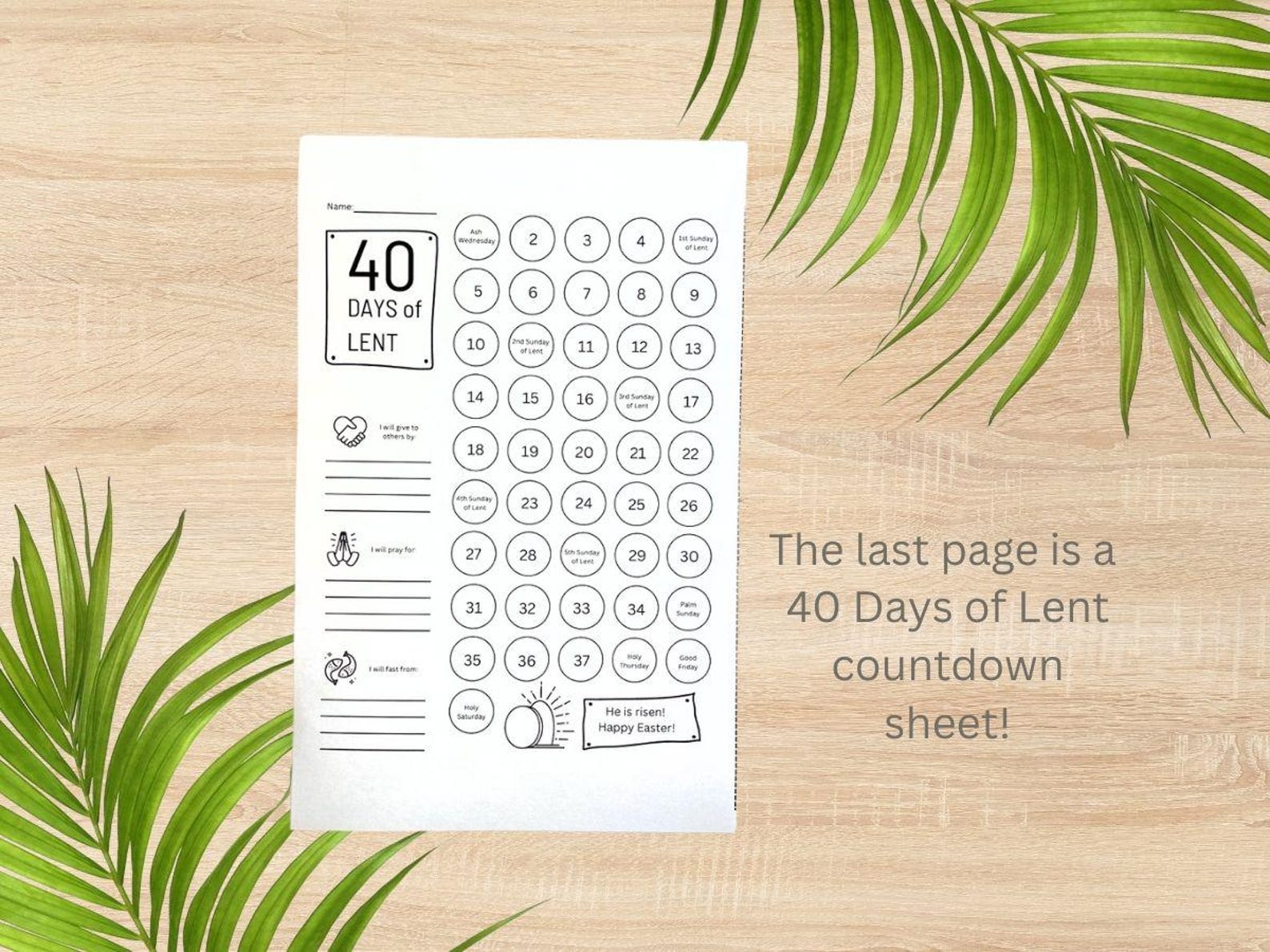 Lent Coloring Page, Lent Craft for Kids, 40 Days of Lent Activities ...