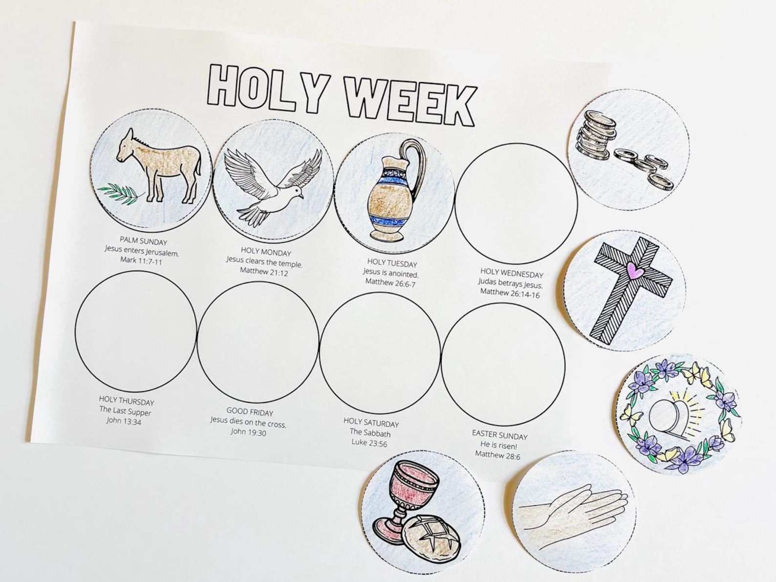 Palm Sunday Craft, Holy Week Printable, Good Friday, Empty Tomb, Lent ...