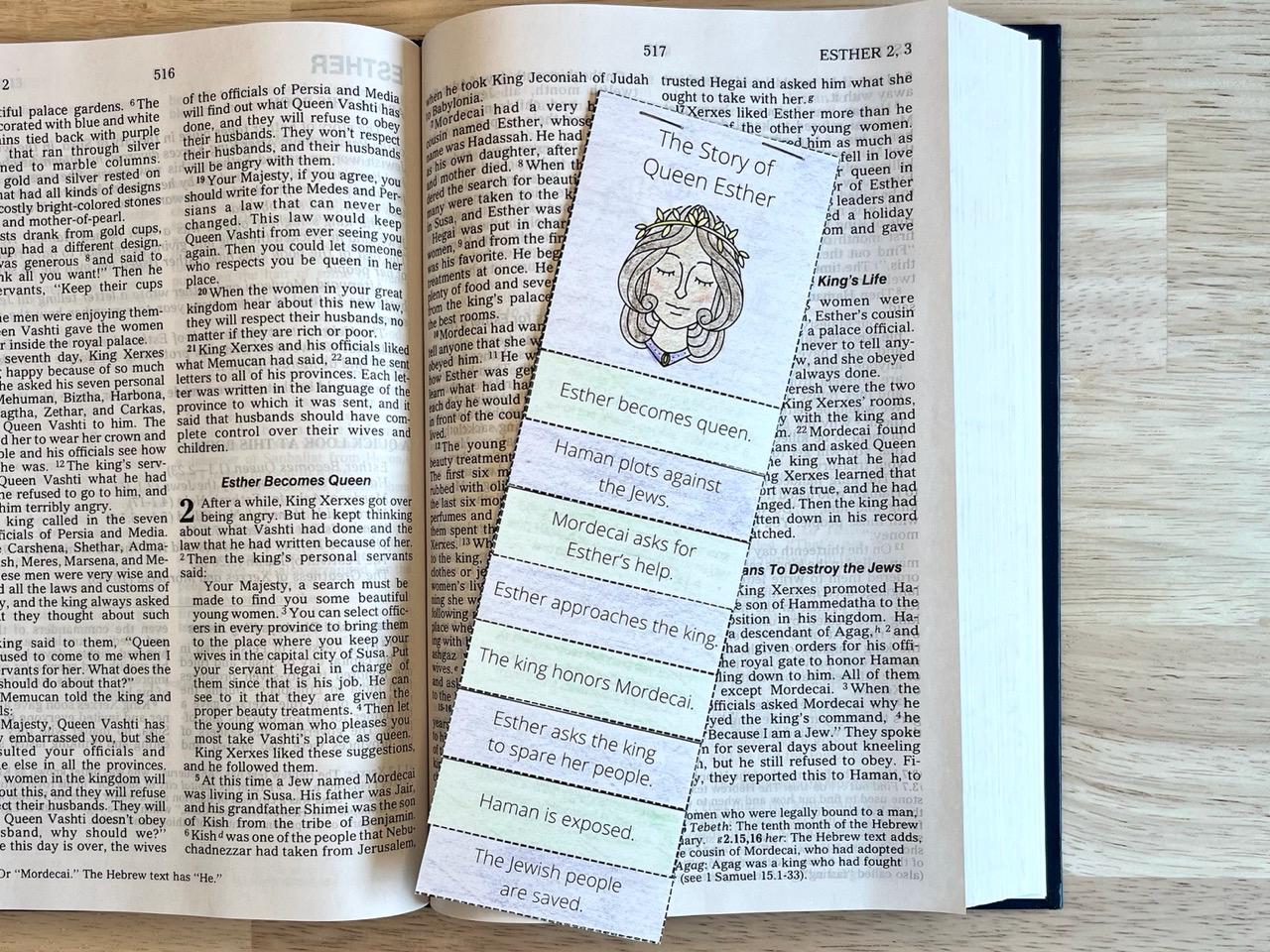 Queen Esther Printable Craft, Sunday School Bookmark Activity ...