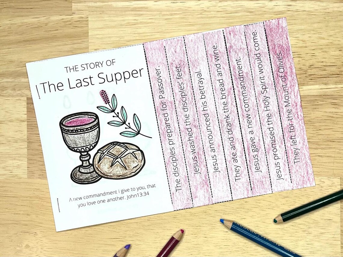 The Last Supper Craft for Kids, Last Supper Crafts, Bible Flip Books ...