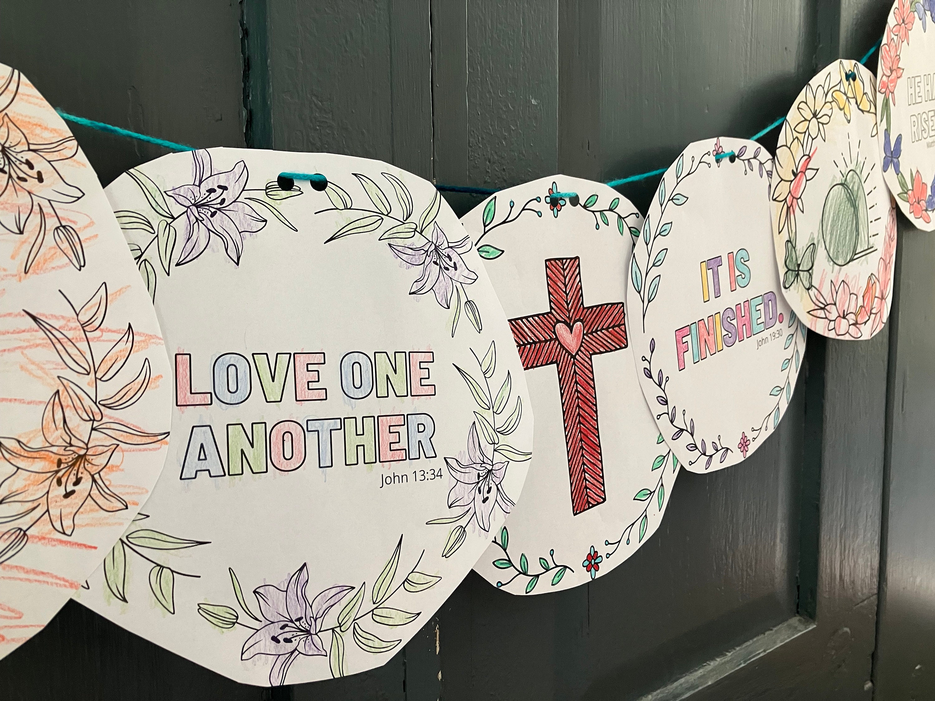 Holy Week Bundle 17 Coloring Pages DIY Garland Easter Bible Verses Kids ...