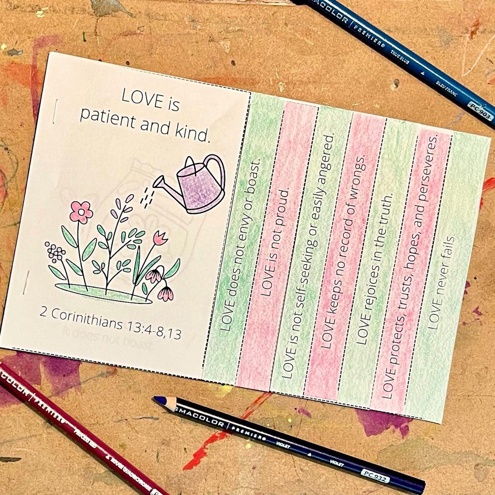 1 Corinthians 13:4 Mini Coloring Book - Love is Patient and Kind ...