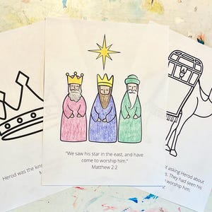 Epiphany Christmas Coloring Sheets, Three Wise Men, Three Kings Day ...