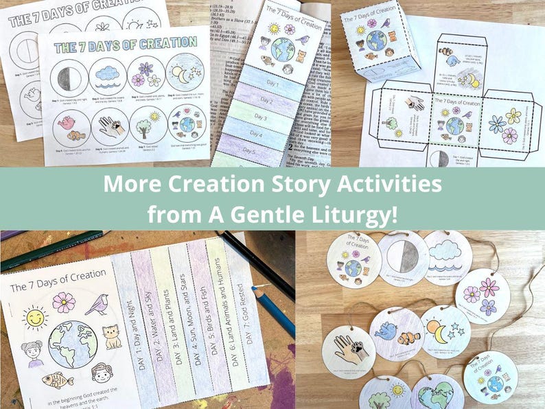 7 Days of Creation Mini Coloring Book, Flip Book, Bible Activity ...