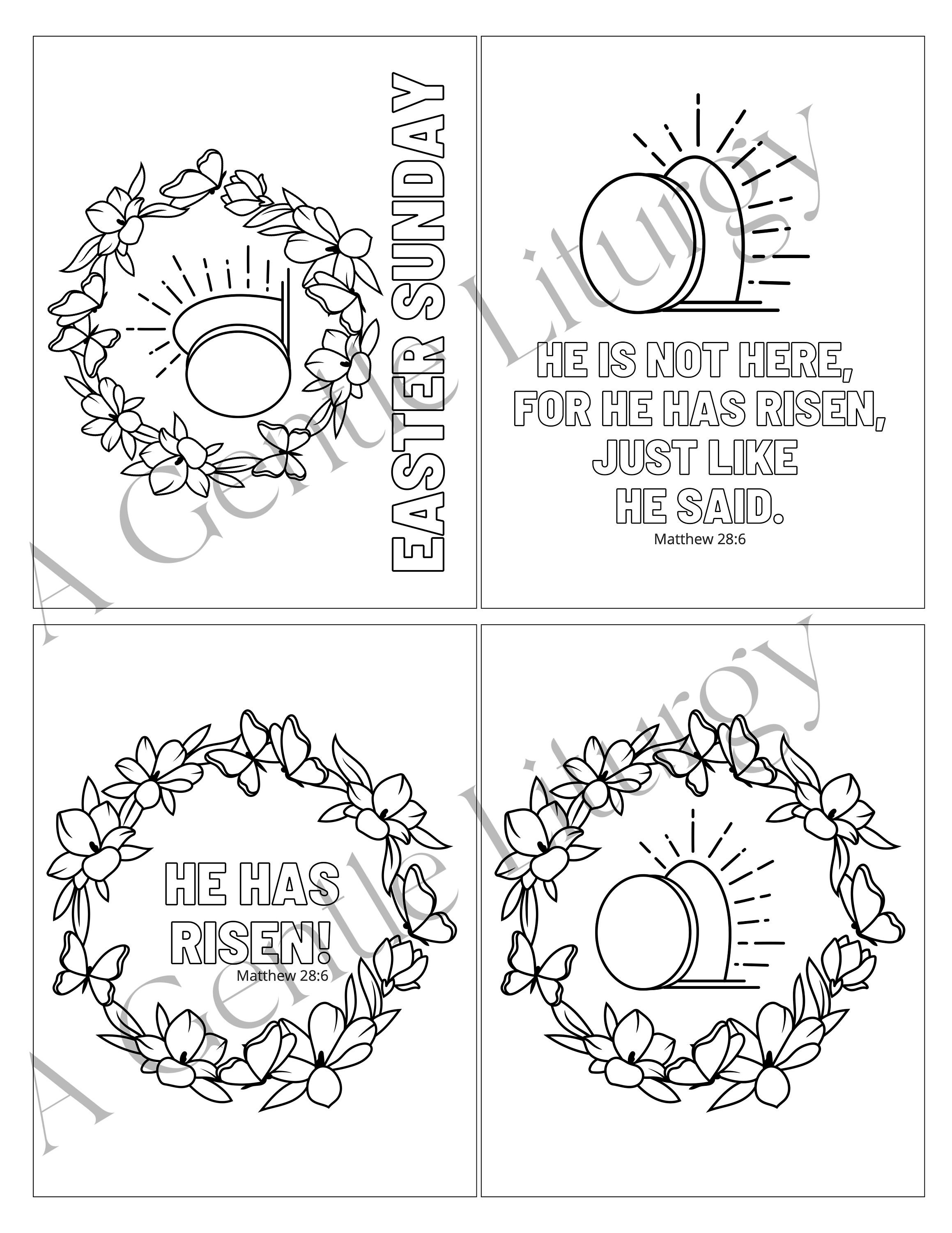 Holy Week Bundle 17 Coloring Pages DIY Garland Easter Bible Verses Kids ...