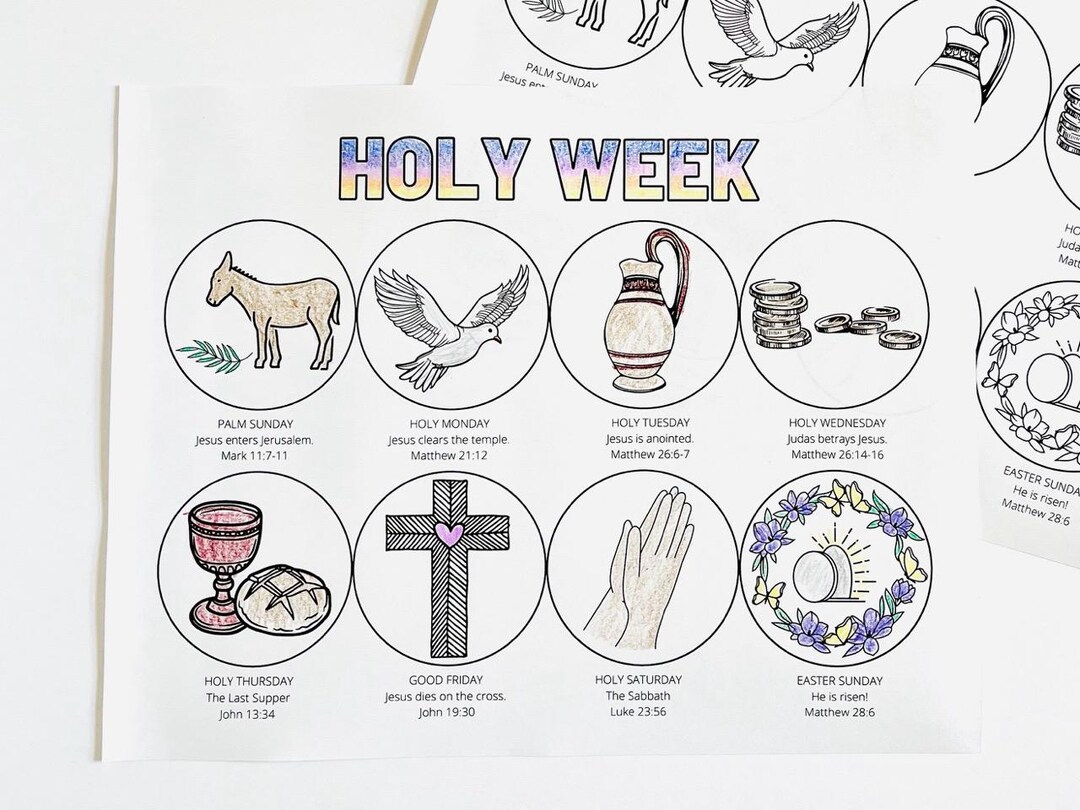 Holy Week for Kids, Bible Story Coloring Page, Bible Activity Page ...