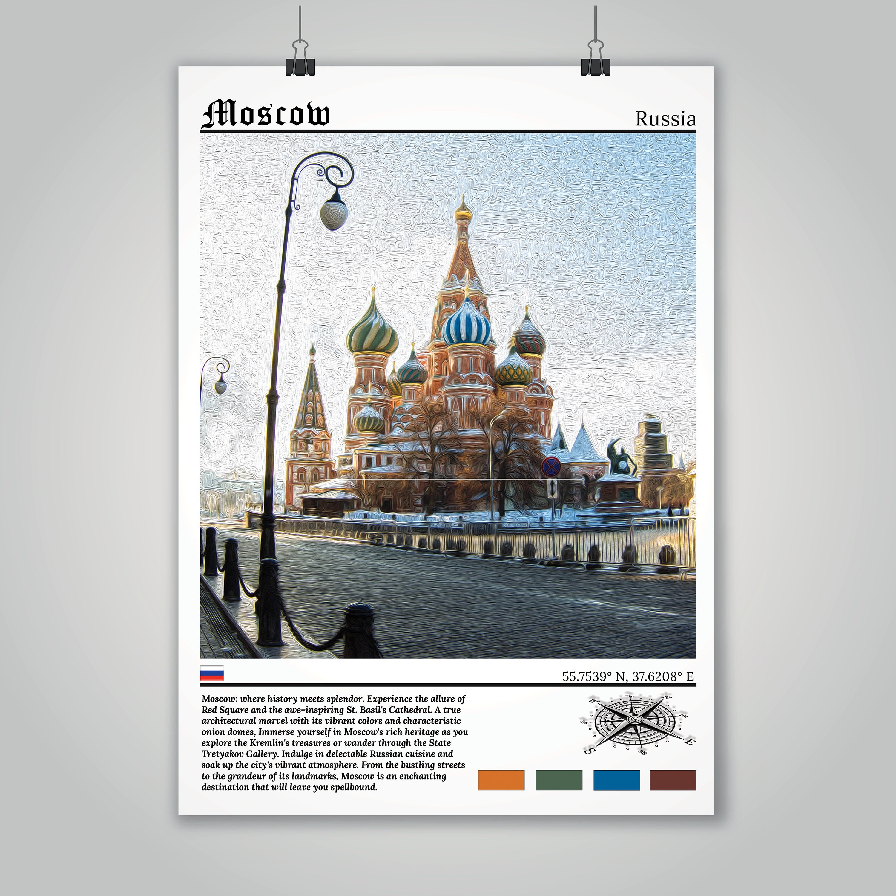 Moscow Print, Moscow Poster, Moscow Wall Art, Moscow Art Print, Moscow ...