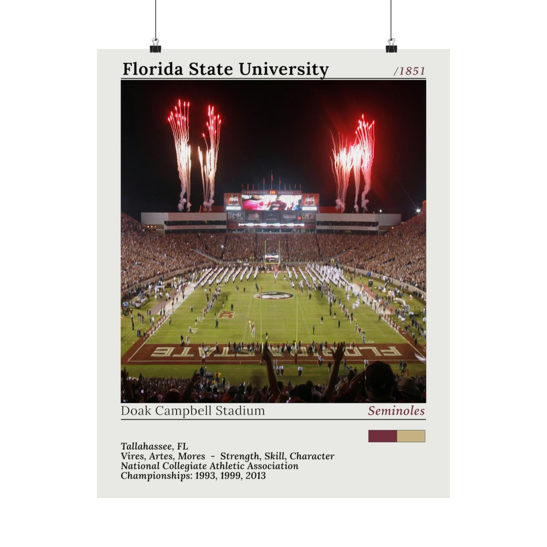 Florida State University Poster seminoes Poster NCAA Wall Art Football ...