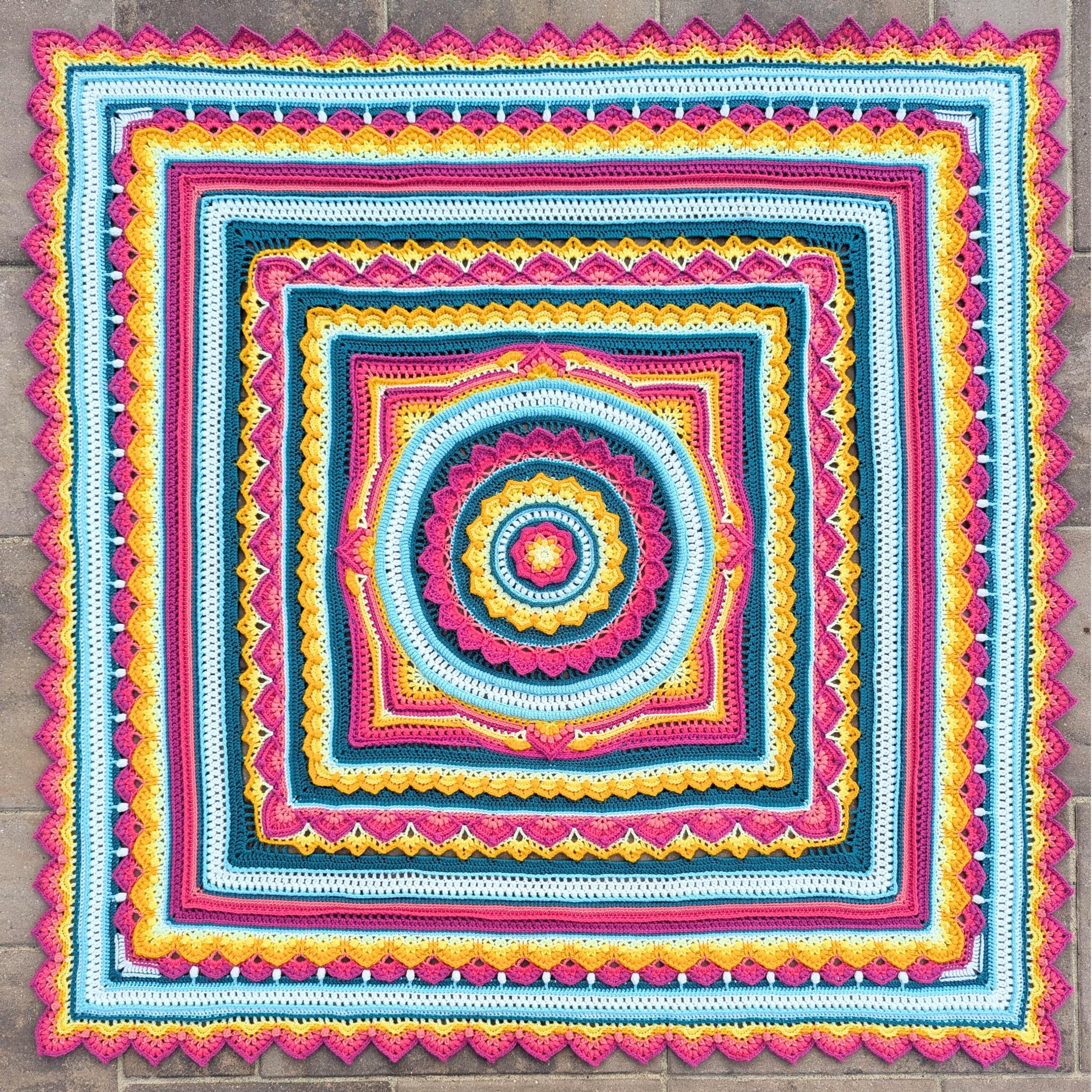 Theia Afghan Crochet Pattern - Mandala Blanket Pattern - Etsy