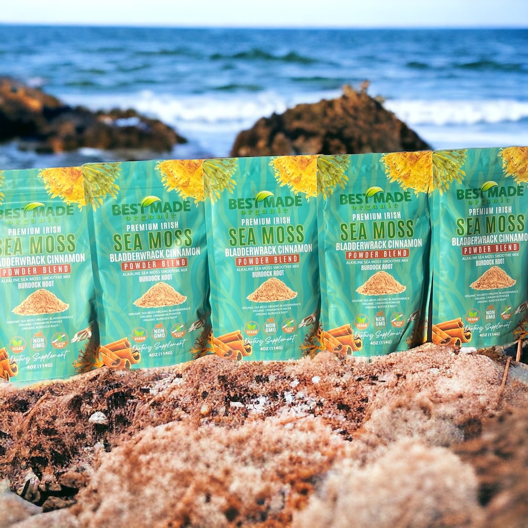 Alkaline Sea Moss Smoothie Powder Mix, Seamoss, Bladderwrack Burdock ...