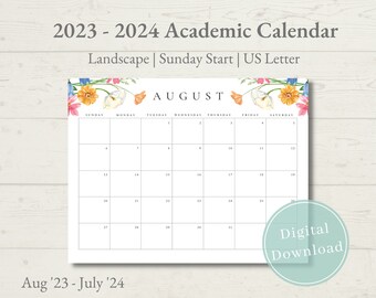 EDITABLE Academic Calendar Printable Fillable Planner - Etsy