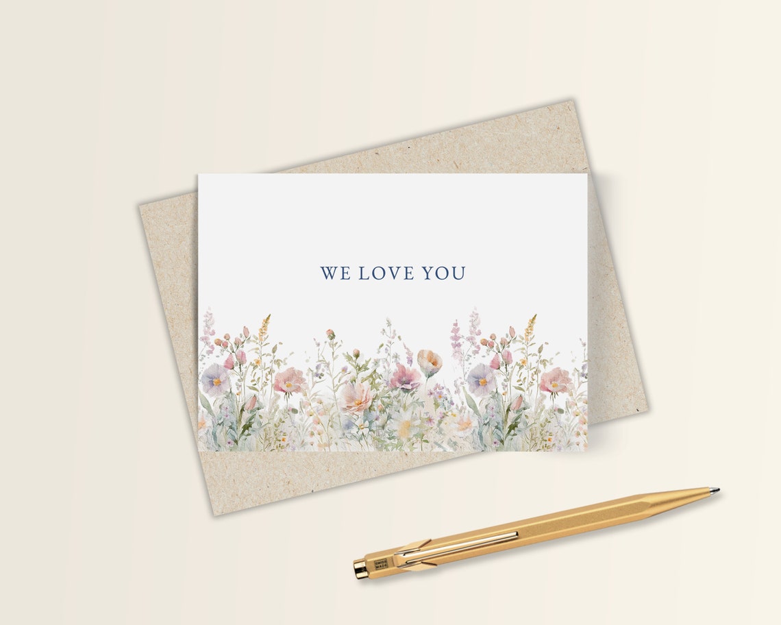 We Love You Card 5x7 Digital Download Printable, Anniversary, Just ...