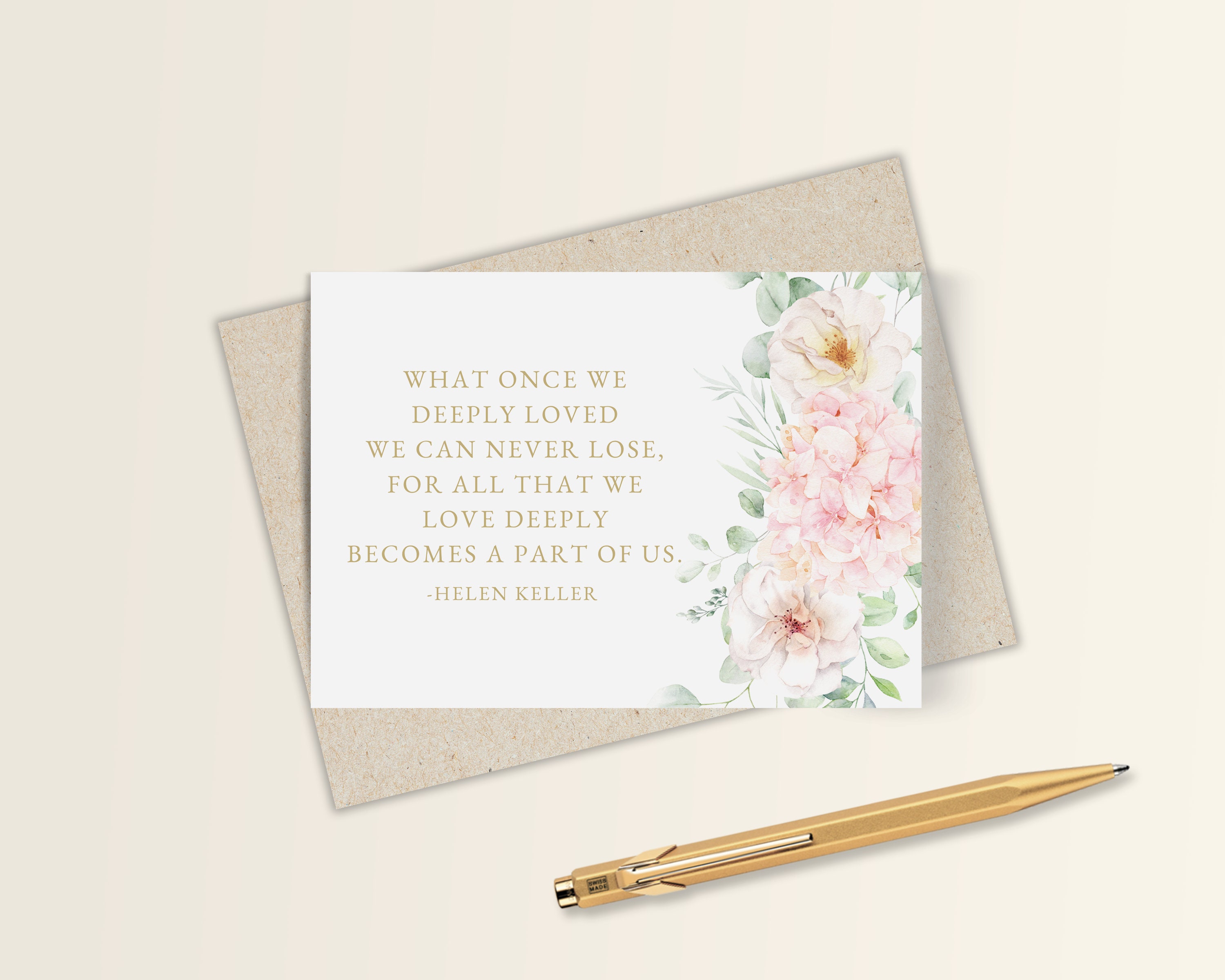 Printable Pet Loss Sympathy Card & Envelope: Loved Deeply 5x7 Digital ...