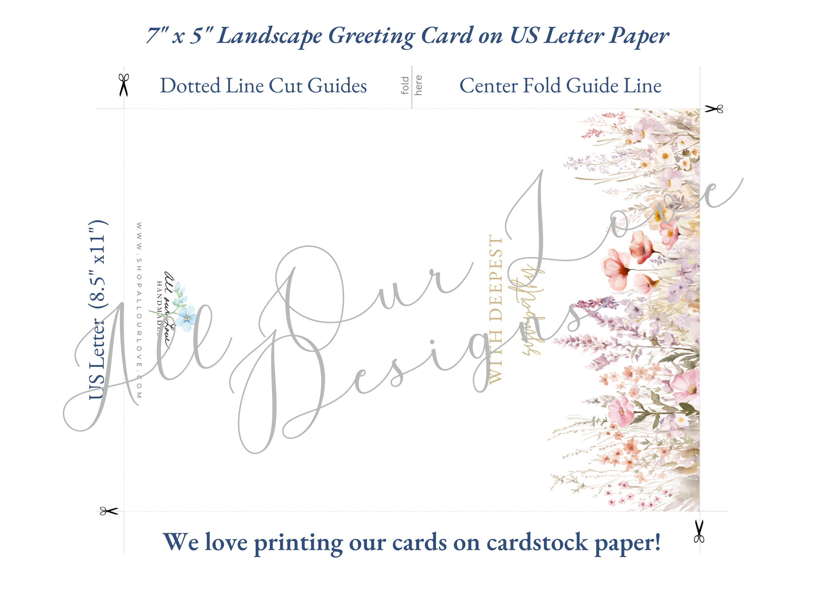 Printable Sympathy Card & Envelope - Digital Download for Loss, Grief ...