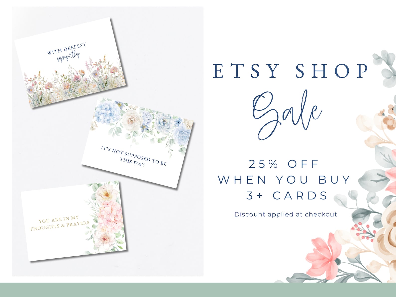 Sympathy Wildflower Card & Envelope: Digital Printable for Condolences ...
