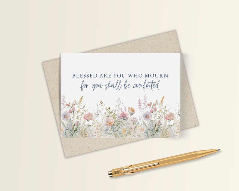 Christian Sympathy Card: 5x7 Bible Verse Printable Instant Download for ...