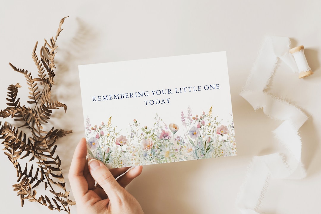 Miscarriage Remembrance Card, Floral Sympathy Card (digital Download ...