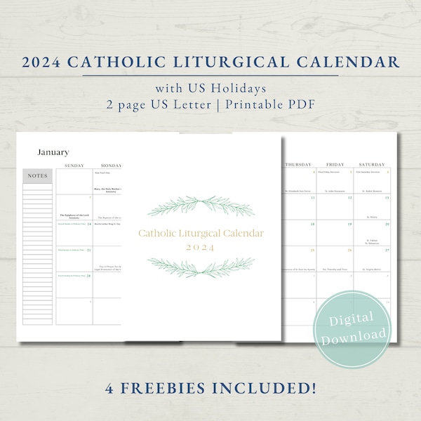Liturgical Calendar Catholic - Etsy