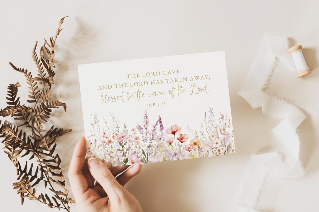 Christian Bible Verse Job 1:21 Sympathy Card 5x7 Digital Download ...