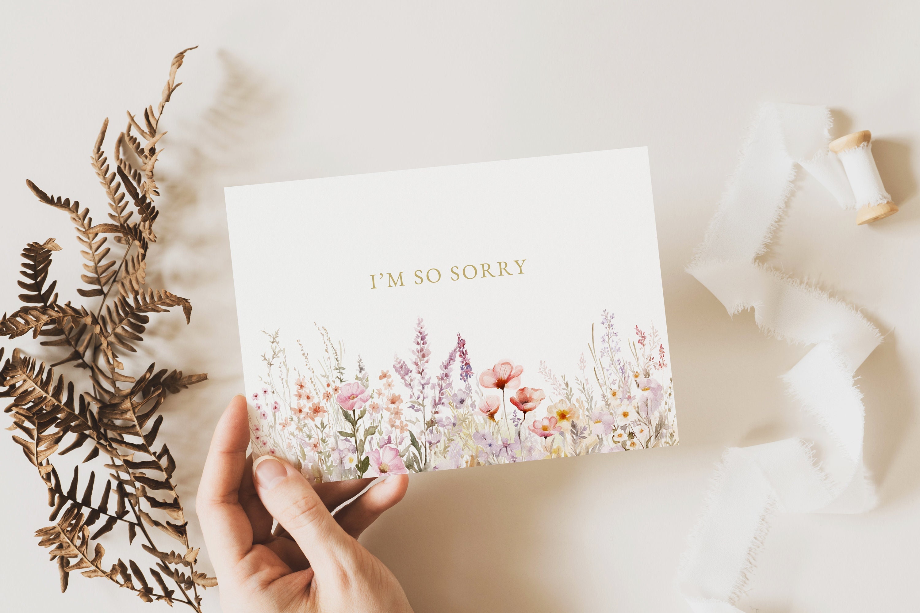 I'm so Sorry Card 5x7 Digital Download Printable, Condolence, Sympathy ...