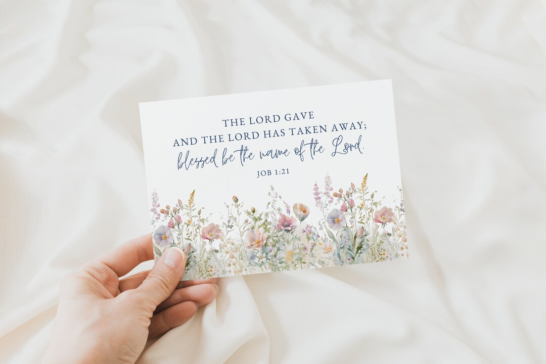 Christian Bible Verse Job 1:21 Sympathy Card 5x7 Digital Download ...