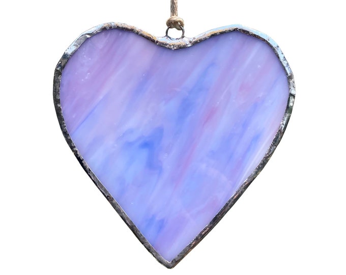 Purple Heart Stained Glass Window Hanging, Heart Suncatcher - Etsy