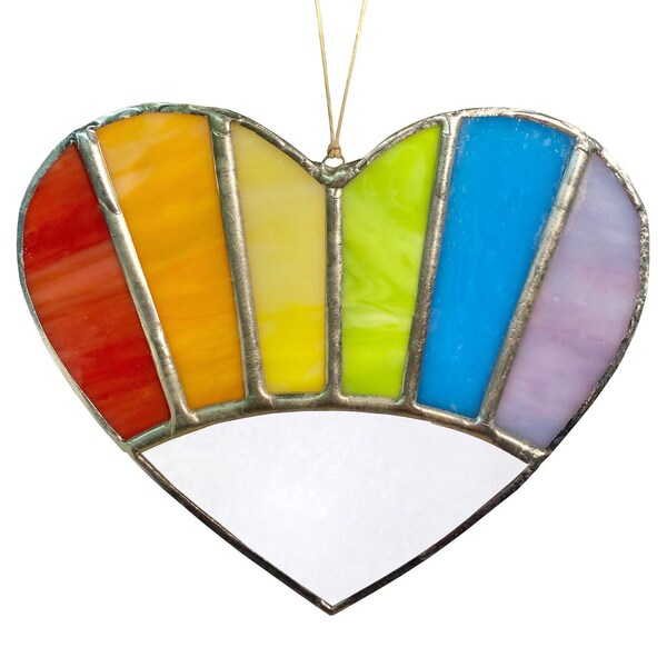 Stained Glass Rainbow Heart - Etsy