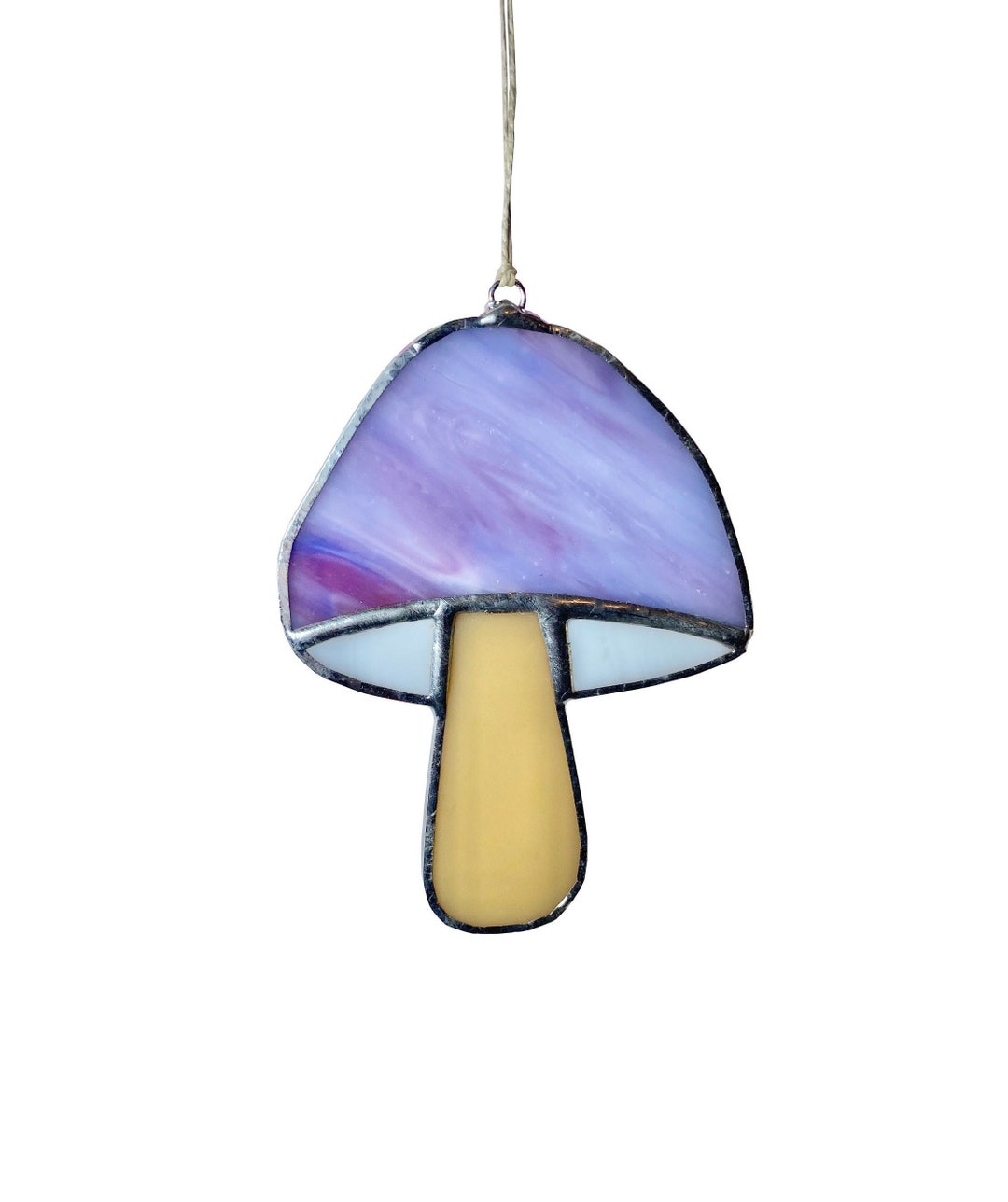 Purple Mushroom Stained Glass Window Hanging Mushroom - Etsy