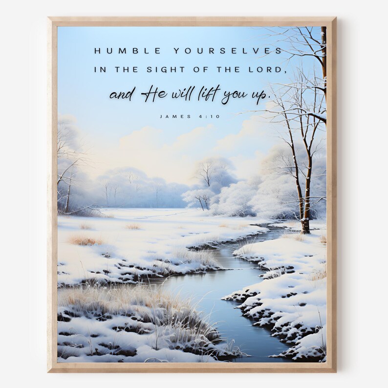 James 4:10 Humble Yourselves, Printable, Bible Verse Wall Art, Digital ...