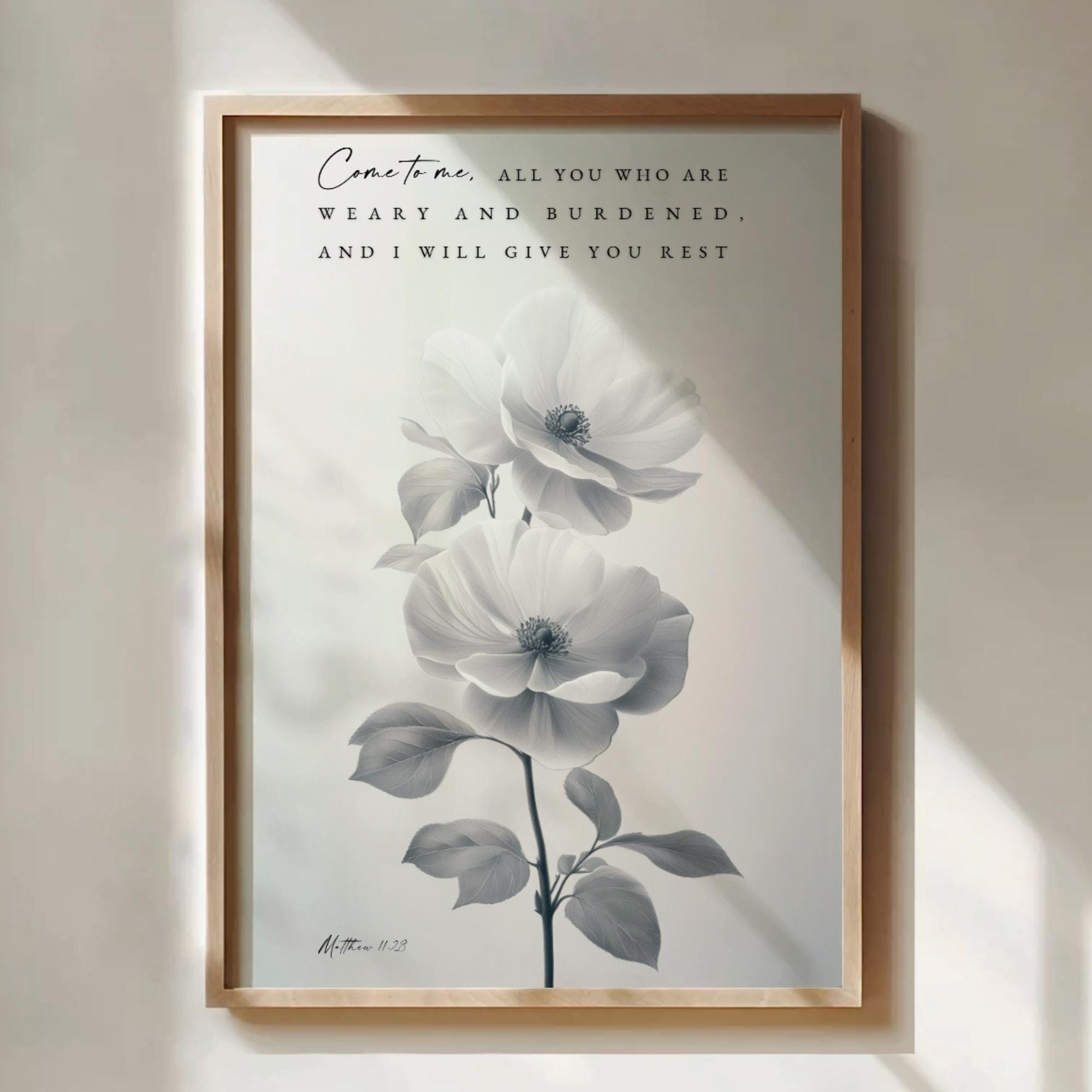 Matthew 11:28 Come to Me All You Who Are Weary, Printable, Wall Art ...