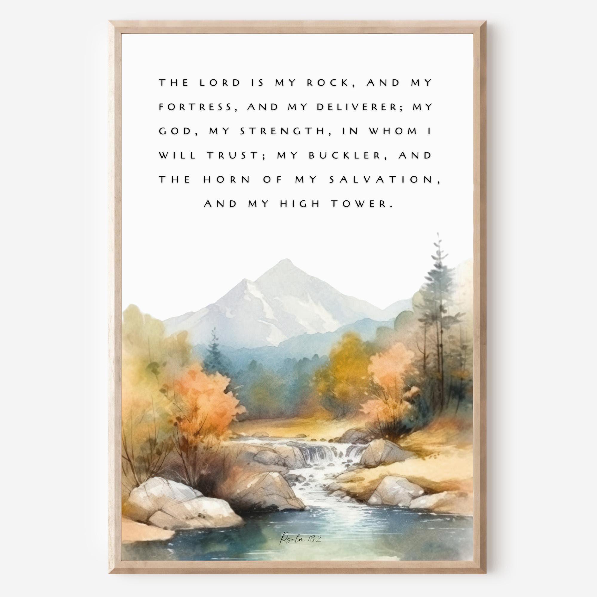 Psalm 18:2 the LORD is My Rock, Printable, Christian Art, Bible Verse ...
