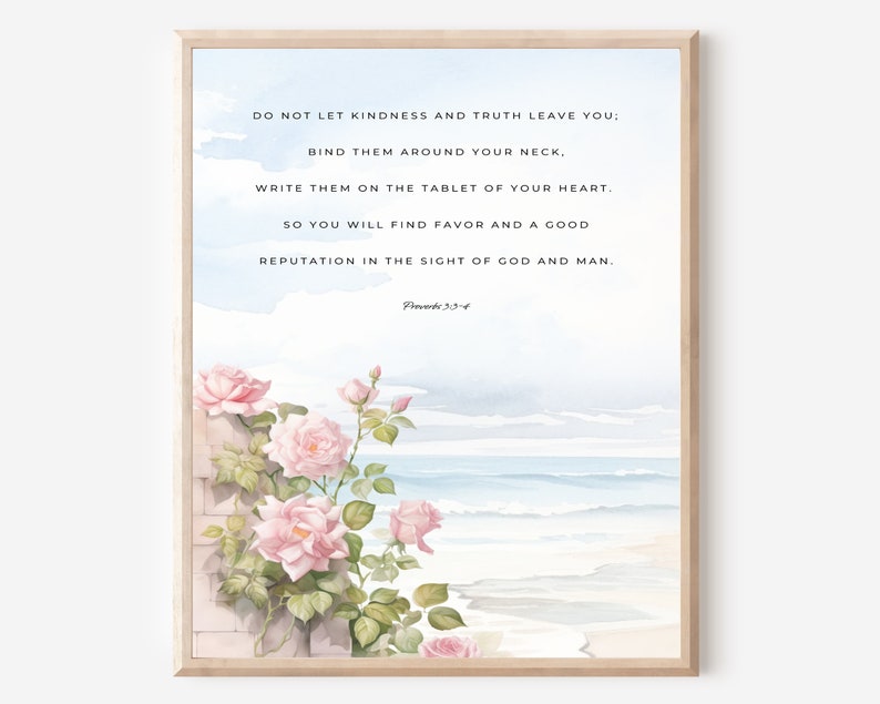 Proverbs 3:3-4 Do Not Let Kindness and Truth Leave You, Printable Wall ...