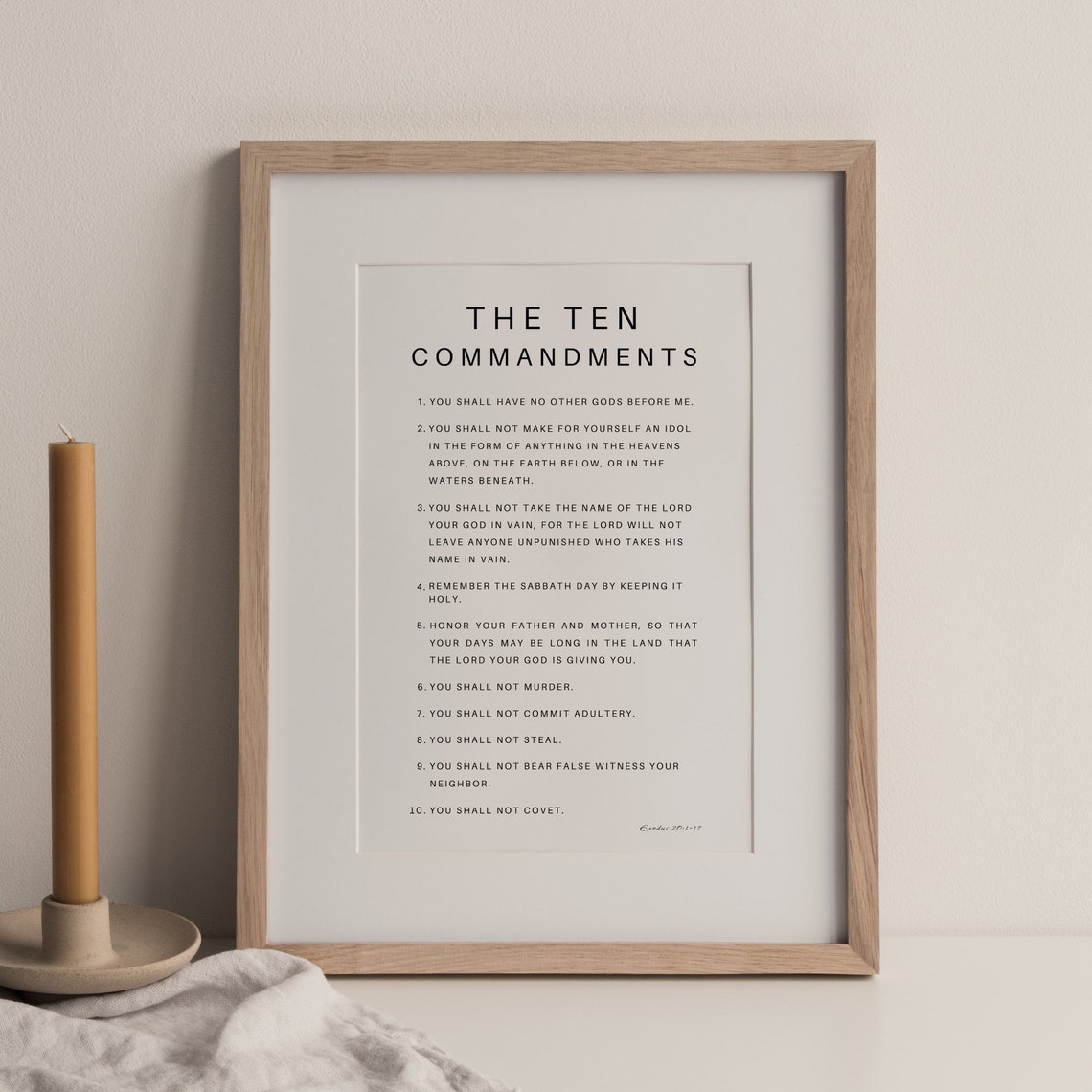 The Ten Commandments Exodus 20:1-17, Printable Christian Art ...